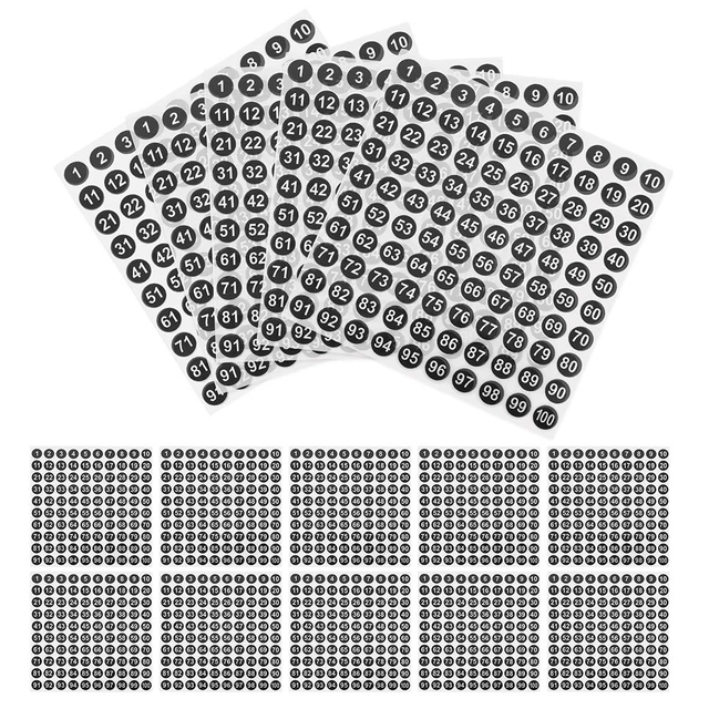 100 SHEETS HOUSEHOLD Number Stickers Classification Digital Label £16. ...