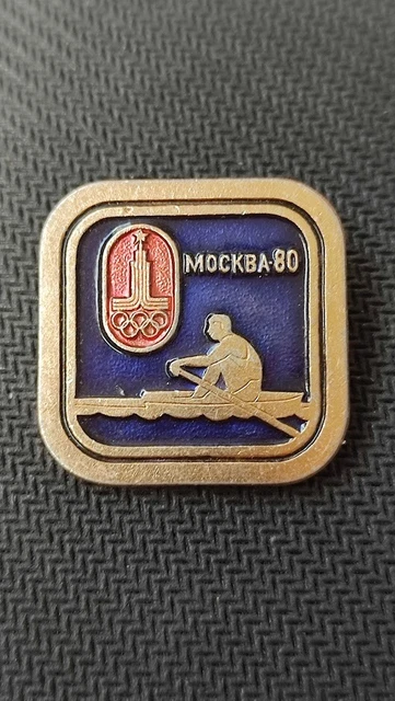 VINTAGE SOVIET PIN Badge Olympic Games Moscow 1980 Rowing Sport USSR ...