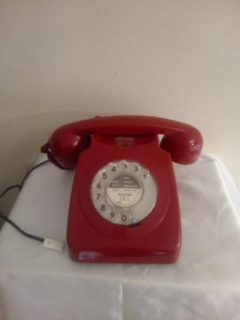 VINTAGE 1970S GPO telephone Red model 746. Converted for use with ...