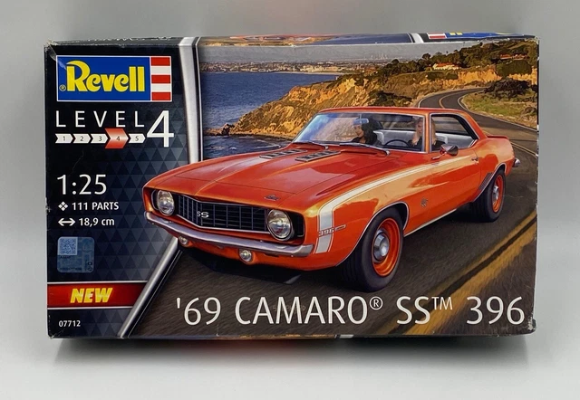 REVELL 07712 1:25TH scale '69 Camaro SS 396 scale model car kit £24.50 ...
