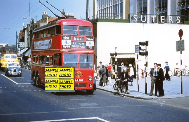 LONDON TRANSPORT COLOUR Bus Photograph-Trolleybus 1706 Route 607 £1.00 ...