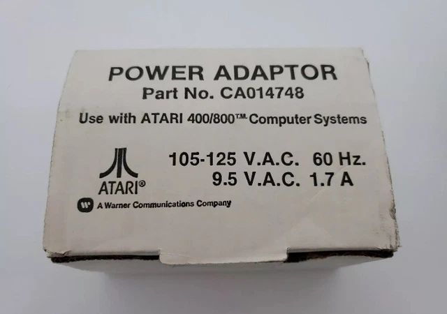 VINTAGE ATARI 400/800 CA014748 Power Adapter 105-125 VAC 60 Hz 9.5 ...