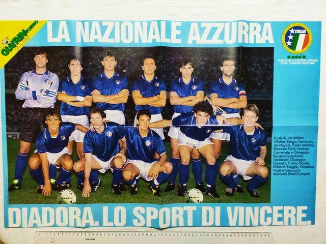 POSTER NAZIONALE AZZURRA Italia Diadora Roberto Baggio Diadora Guerin ...