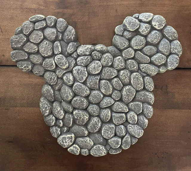 DISNEY MICKEY MOUSE Head Gray River Rock Stepping Stone / Wall Hanging ...