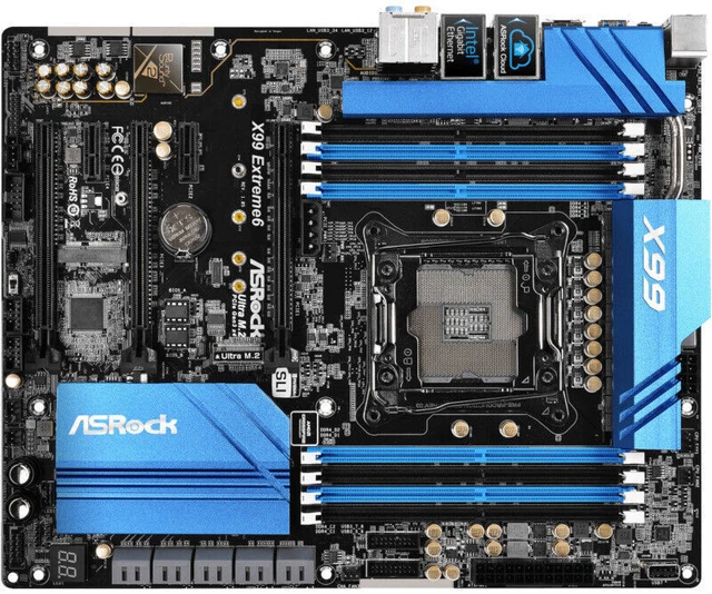 ASROCK X99 EXTREME 6 Motherboard Intel X99 DDR4 LGA 2011-3 M.2 ATX CMOS ...