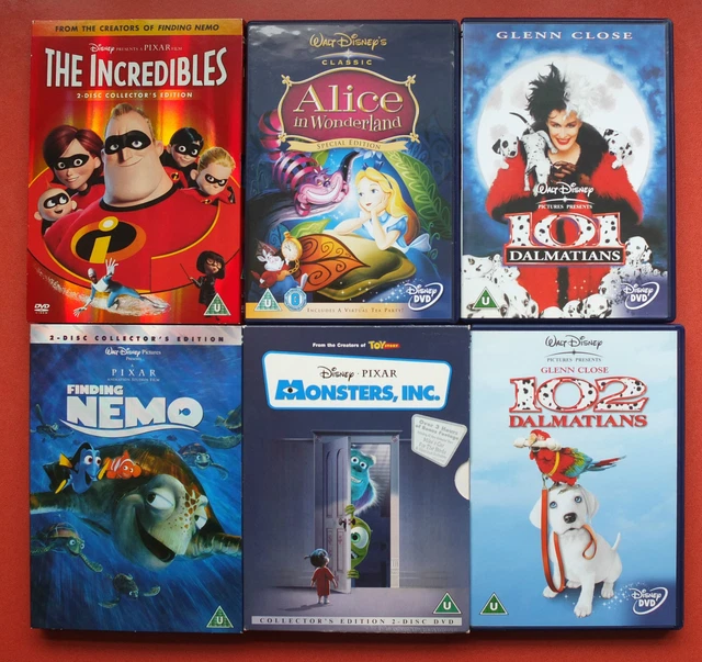 CHILDREN'S DVD COLLECTION Walt Disney & Pixar - Alice - Nemo - Monsters ...
