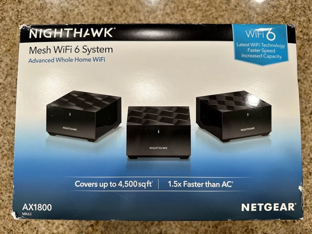 NETGEAR NIGHTHAWK AX1800 WiFi 6 Dual Band MR60 Mesh Router System MS60 ...