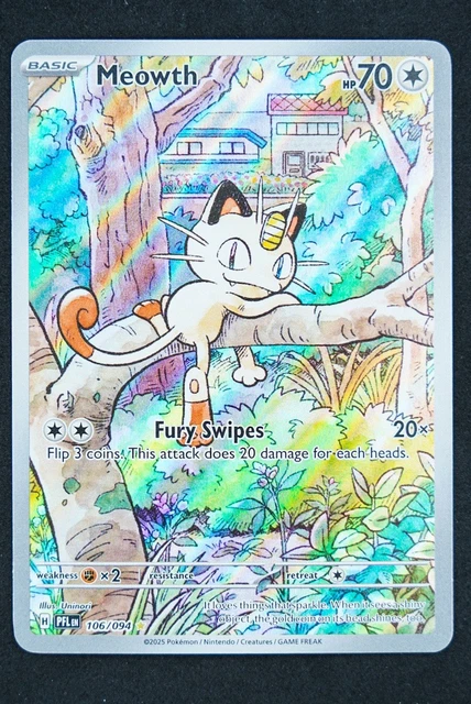 2025 POKEMON TCG Meowth 106/094 Pokémon Phantasmal Flames Illustration ...
