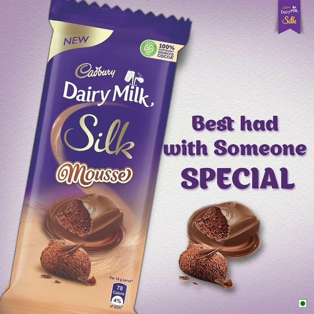 BARRE DE CHOCOLAT Cadbury Dairy Milk Silk Mousse, 50 g x 3 paquets ... BARRE DE CHOCOLAT Cadbury Dairy Milk Silk Mousse, 50 g x 3 paquets ...