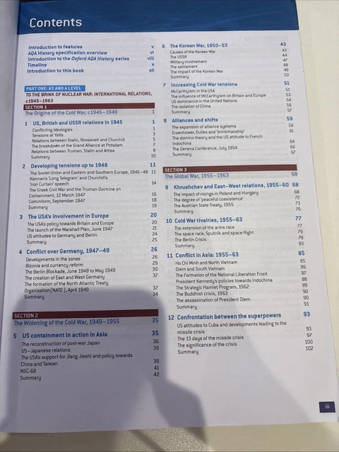 OXFORD AQA HISTORY A LEVEL: The Cold War 1945-1991 - Component 2 £10.78 ...
