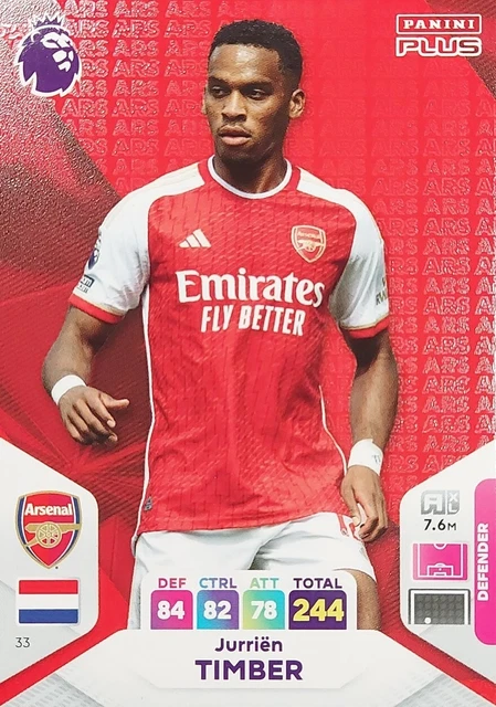 JURRIËN TIMBER - PANINI ADRENALYN XL PLUS 2024 No.33 Arsenal £1.79 ...