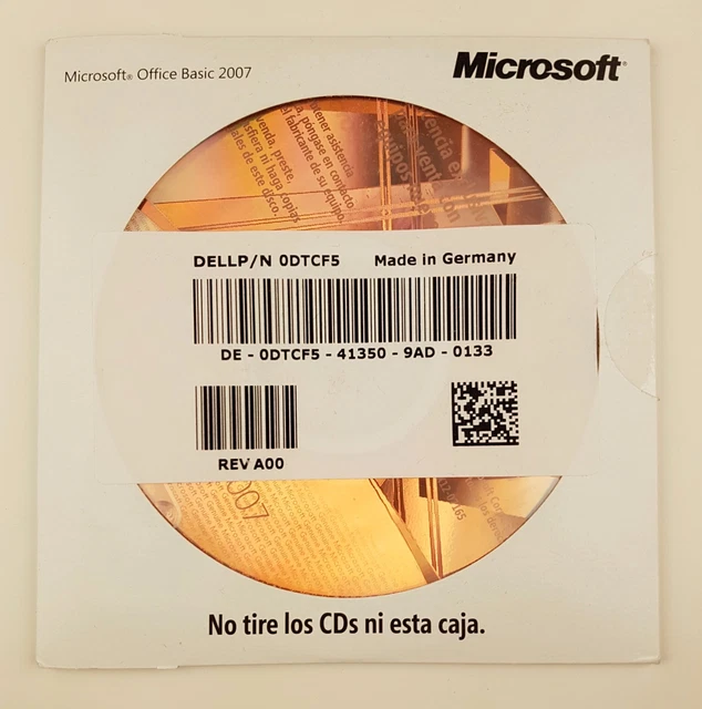 MICROSOFT OFFICE 2007 Basic OEM CD with Disk Full Version Spanish £25. ...