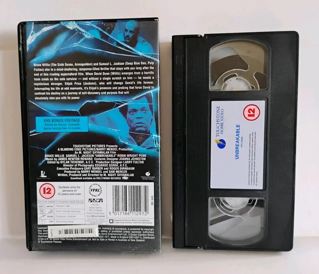 UNBREAKABLE VHS BRUCE Willis Samuel L Jackson Superhero Action Movie £5 ...