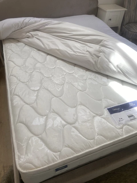 KING SIZE BED frame, inbuilt headboard with Silentnight mattress £156. ...