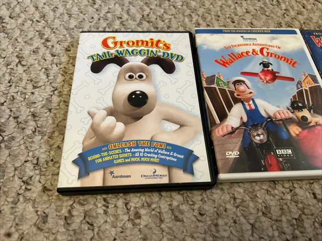 WALLACE AND GROMIT DVD Lot Gromit's Tail-Waggin', Adventures, Curse ...