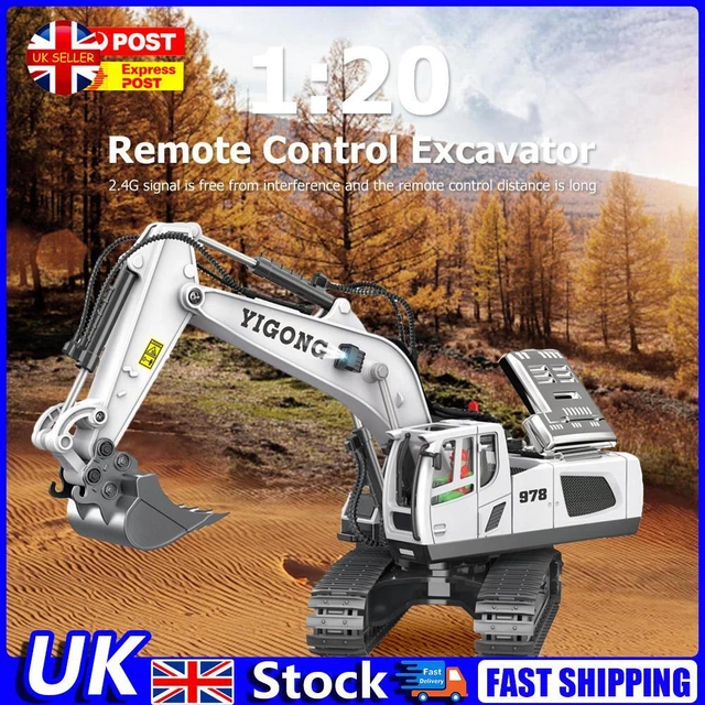 REMOTE CONTROL EXCAVATORS Toys 1/20 11CH RC Digger Tractors with LED ...