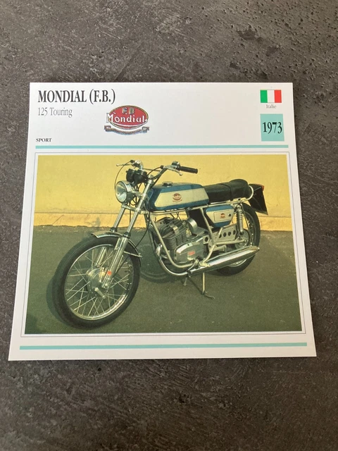 CARTE FICHE MOTO collection ATLAS MONDIAL FB 125 TOURING EUR 2,50 ...