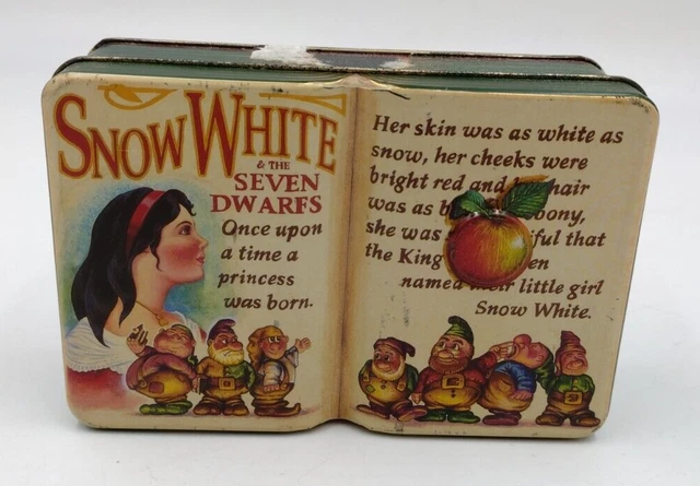 VINTAGE THE SILVER Crane Company Snow White Book Tin Empty Collectable ...