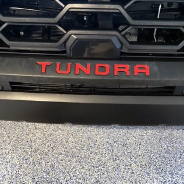 RED GRILL LETTERS Front Bumper 2022-2026 Toyota Tundra Plastic Inserts ...