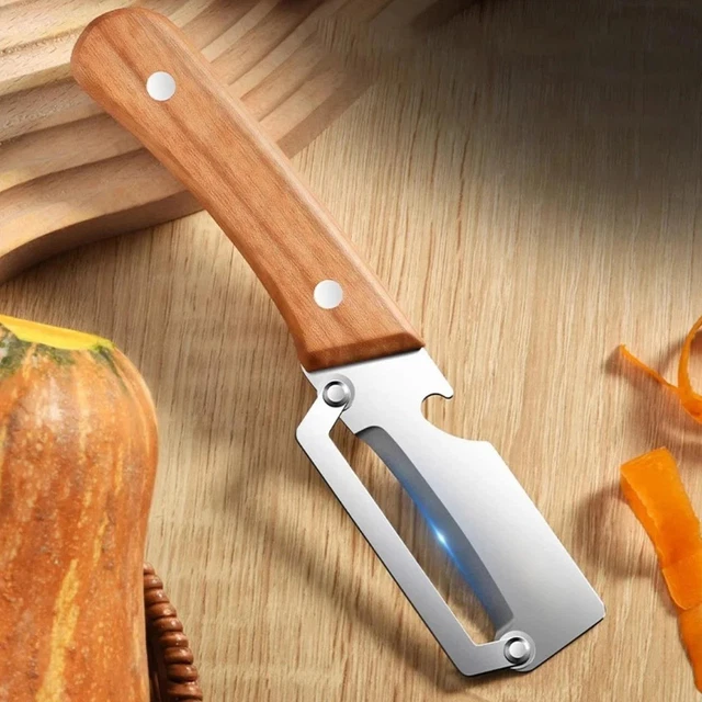 PREMIUM VEGETABLE PEELER with Wooden Handle and Bottle Opener 2 in 1 ...