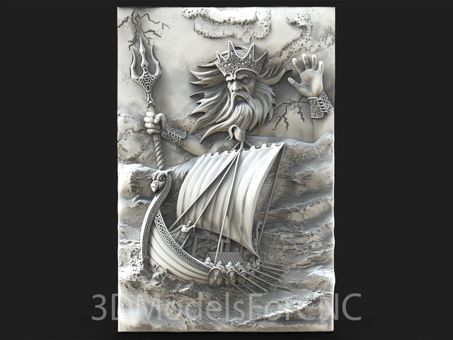 3D MODEL STL File for CNC Router Laser & 3D Printer Nordic God of the Sea Njord £2.50 - PicClick UK