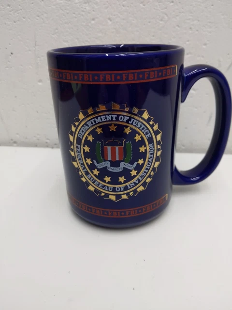 FBI FEDERAL BUREAU of Investigation Coffee MUG 14 Oz Ceramic BLUE $9.99 ...