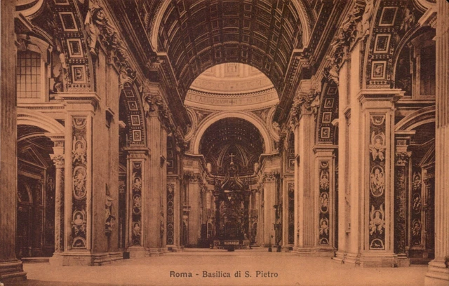 VINTAGE POSTCARD ROMA Basilica di San Pietro e Palazzo Vaticano Rome ...