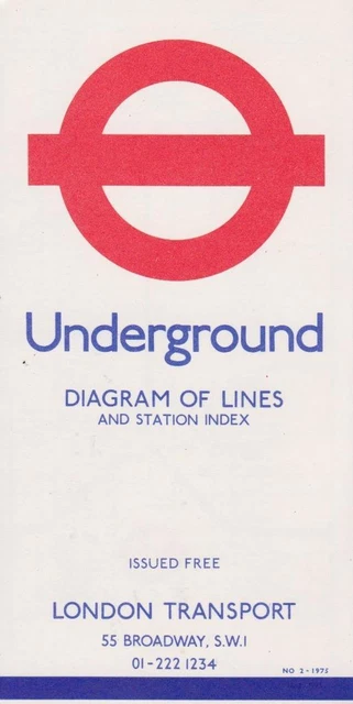 LONDON UNDERGROUND TUBE Map 1975 no.2 (ref 9.75) £7.00 - PicClick UK