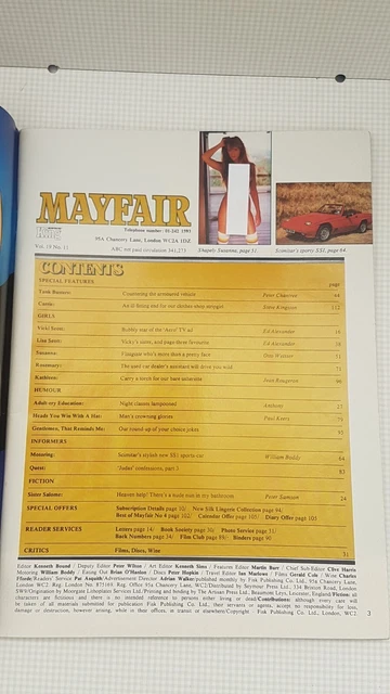 VINTAGE MAYFAIR ADULT Magazine Vol 19 No 11 Men's Glamour Book With ...