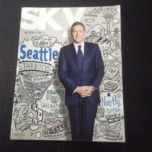 DELTA AIRLINES INFLIGHT magazine 2014 Howard Schultz Starbucks £1.99 ...
