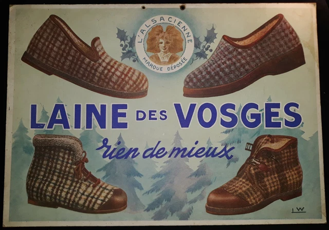 ANCIEN CARTON PUBLICITAIRE SERIGRAPHIE Chausson L'ALSACIENNE N°708/124 EUR 22,00 - PicClick FR