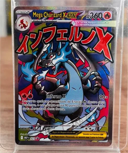 POKEMON TCG MEGA Charizard X ex 023 MA Promo Mega Evolution Portuguese ...