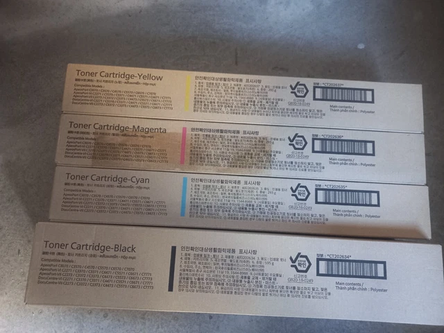FUJI XEROX SET FOUR TONERS KYMC CT202634 CT202635 CT202636 CT202637 ...