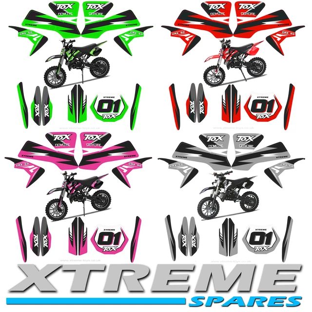 MINI DIRT BIKE Xtreme Tox Crx 50 All Colours Sticker Kit Decals Transfers Part £9.95 - PicClick UK