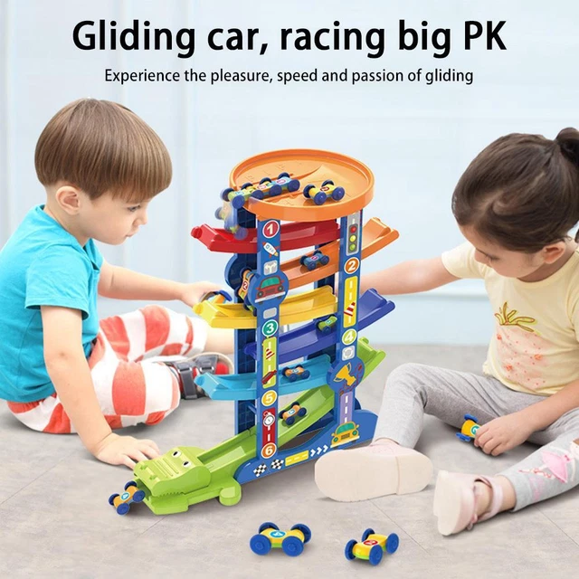 7-LAYER RAMP RACE Track Mini Inertia Car Sliding Toy Developmental ...
