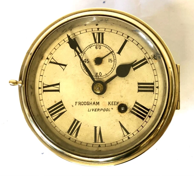BRASS CASED SHIPS Clock with CHAIN Fusee Movement : FRODSHAM KEEN ...