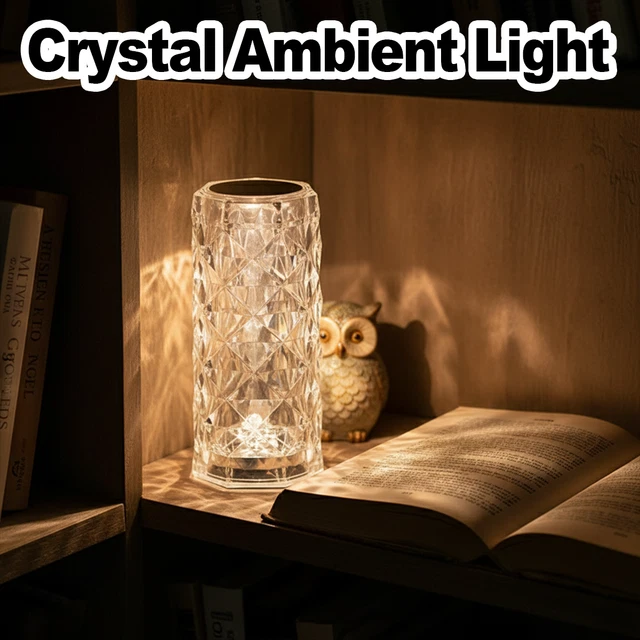 CRYSTAL ROSE LAMP Touch Table Lamps RGB Dimmable LED Decorative Bar For ...