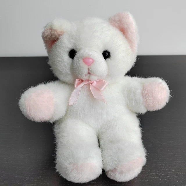VINTAGE CHAD VALLEY Cat Plush Soft Toy Kitten White & Pink £34.95 ...
