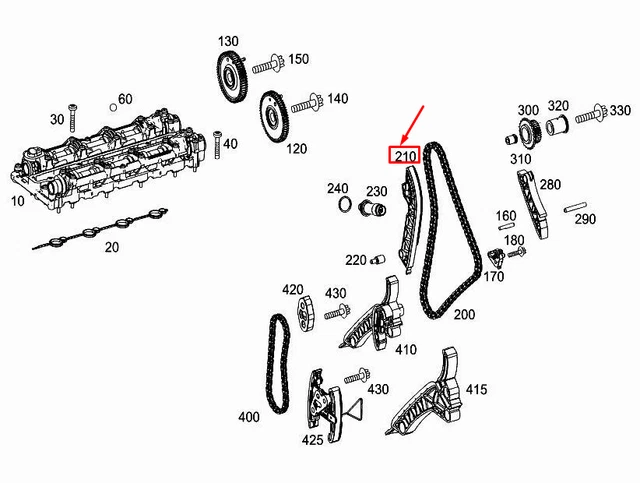 MERCEDES-BENZ GLE W167 Engine Chain Tensioning Rail A6540506300 NEW ...