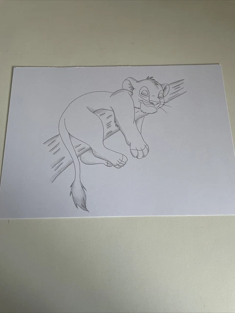 DISNEY ART LION King Simba Drawing Sketch Original artwork £3.99 ...