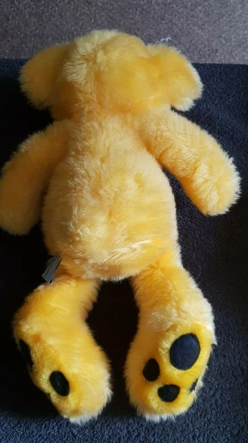 GROVE INTERNATIONAL YELLOW Mouse Teddy Bear Soft Plush Toy 14" Blue Bow ...