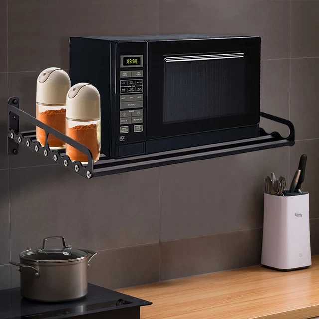 SUPPORT MICRO-ONDES EN aluminium étagère murale support rack micro ...