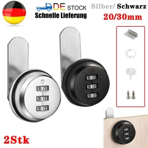 2SET 3 STELLIGE Code Schrankschloß Briefkastenschloß Zahlenschloss Möbel 20/30MM EUR 9,65 ...