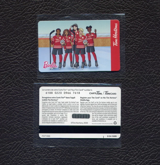 2020-21 BARBIE AND Friends Tim Hortons Hockey Collectible Gift Card ...