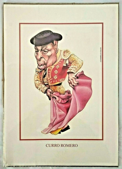 CURRO ROMERO TORERO Lamina Poster · Cartoon Drawing · Bald Carmelo £104 ...