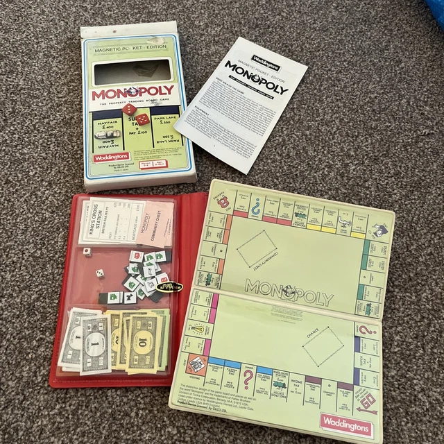 VINTAGE WADDINGTONS MONOPOLY Magnetic Pocket Edition Travel Board Game ...