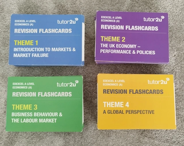 TUTOR2U EDEXCEL A-Level Economics Revision Flashcards Themes 1-4 £29.99 - PicClick UK