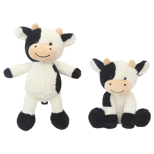COW STUFFED ANIMAL Flexible Realistic Plush Toy Cute Black and White ...