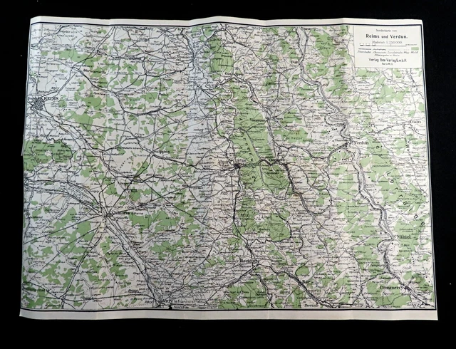 WW1 GERMAN MAP Battle of Verdun Western Front Reims Military Theatre of ...