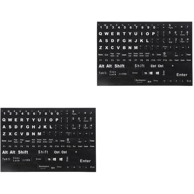 2 SHEETS KEYBOARD Stickers Labels Computer Small Letter Super Letters £ ...